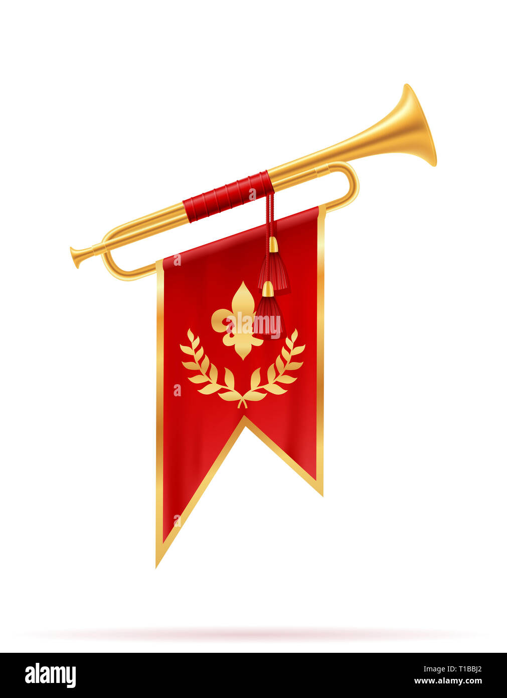 king royal golden horn trumpet vector illustration isolated on white ...