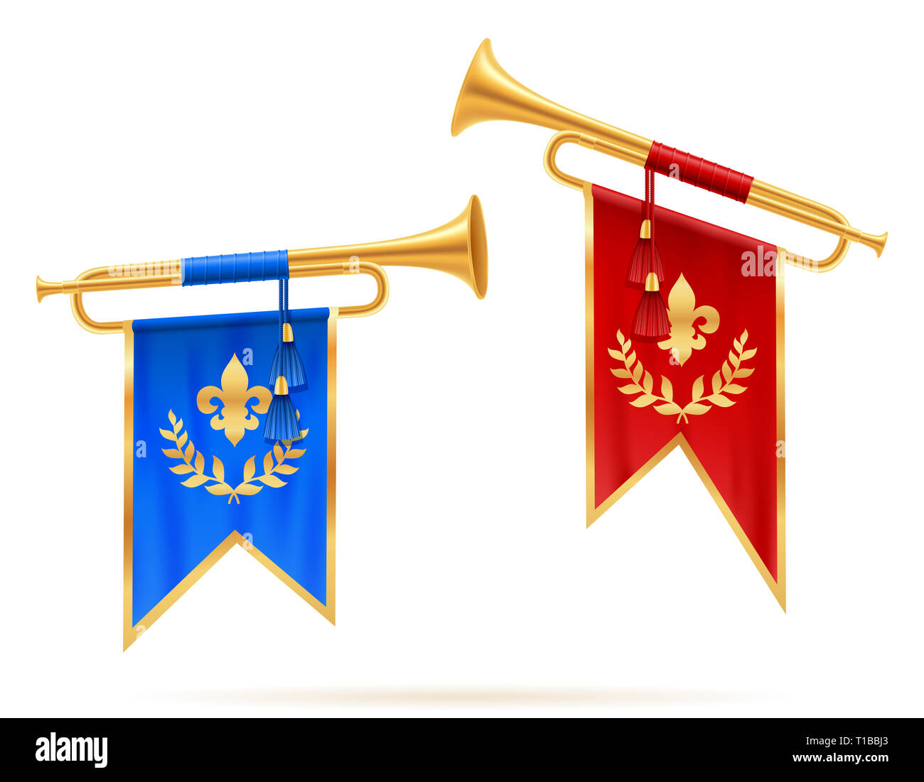 king royal golden horn trumpet vector illustration isolated on white ...