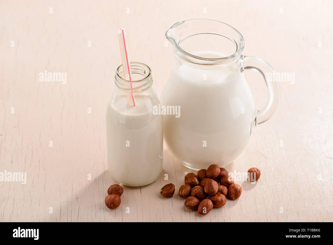 Bottle of hazelnut milk Stock Photo - Alamy