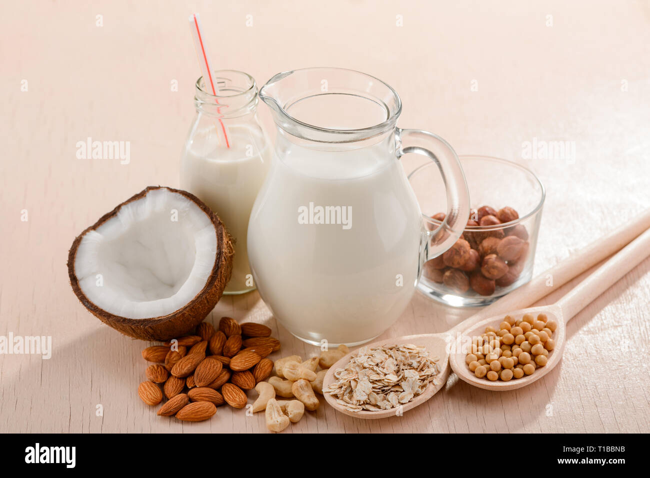 Homemade vegan milk Stock Photo - Alamy