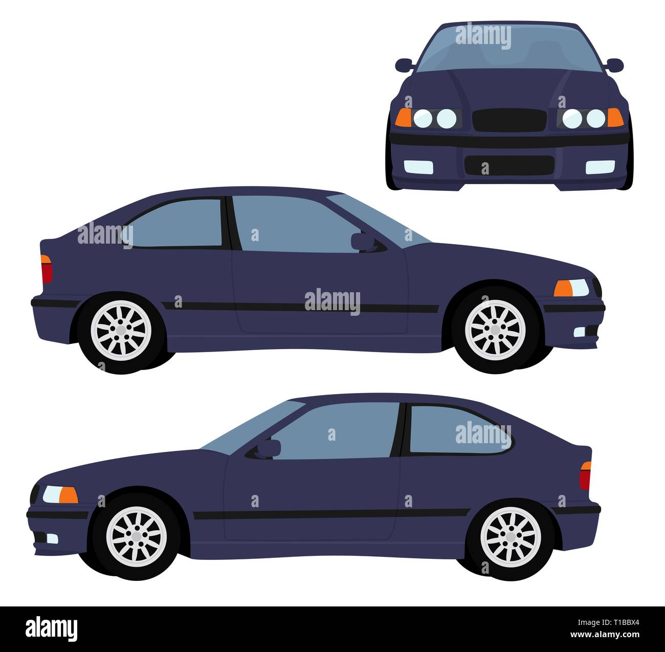 Car Raster template on white background. hatchback car isolated ...