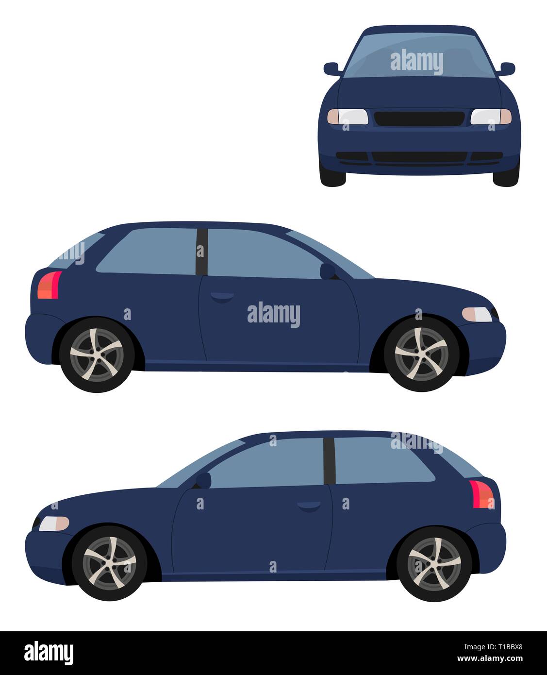 Car Raster template on white background. hatchback car isolated ...