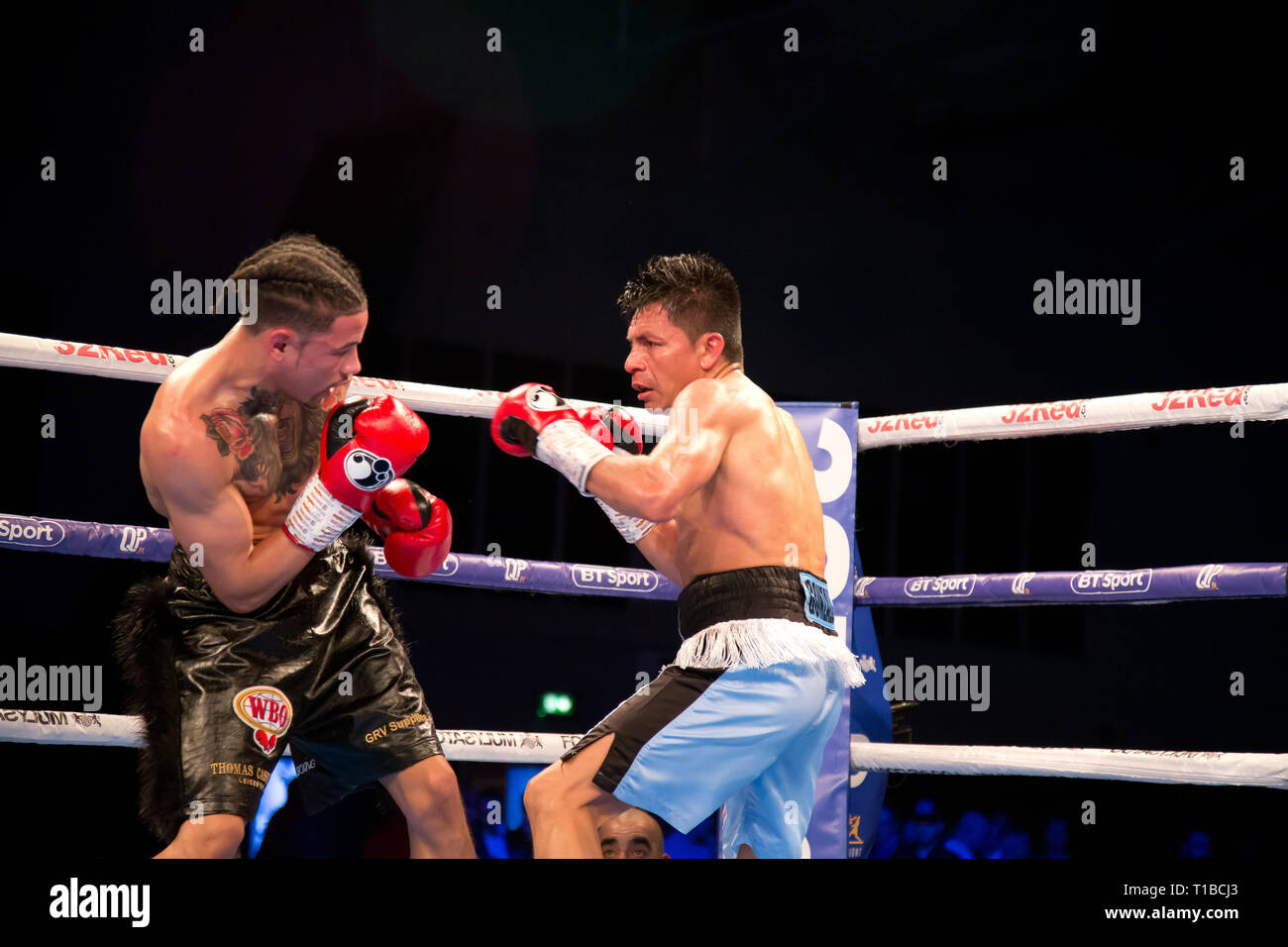 Leicester uk 23rd March 2019 International Super featherweight contest ...