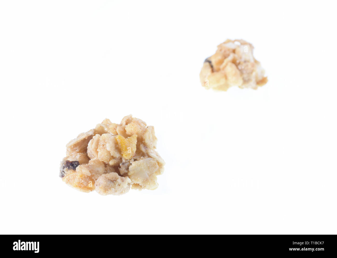 Granola crumb isolated on white background, granola crumb texture ...