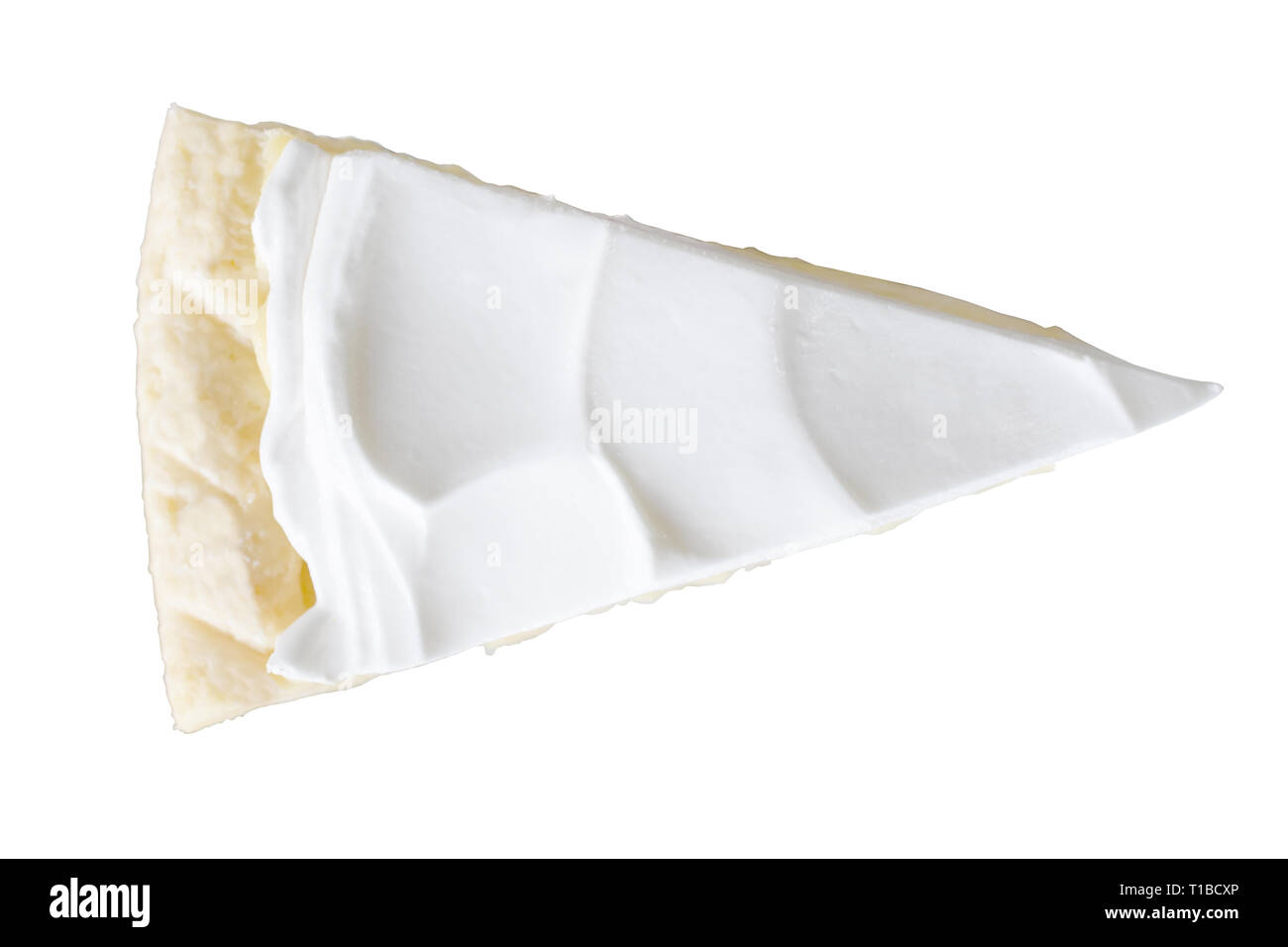 Piece of cheesecake isolated on white background, cream cake texture ...