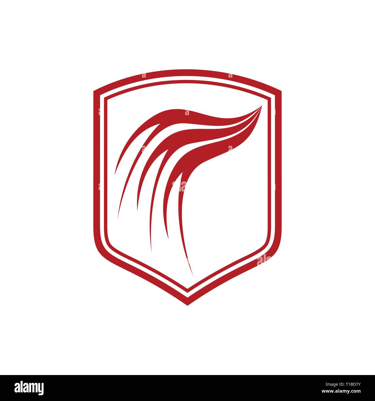 Dragon Wing Red Shield Vector Symbol Graphic Logo Design Template Stock ...