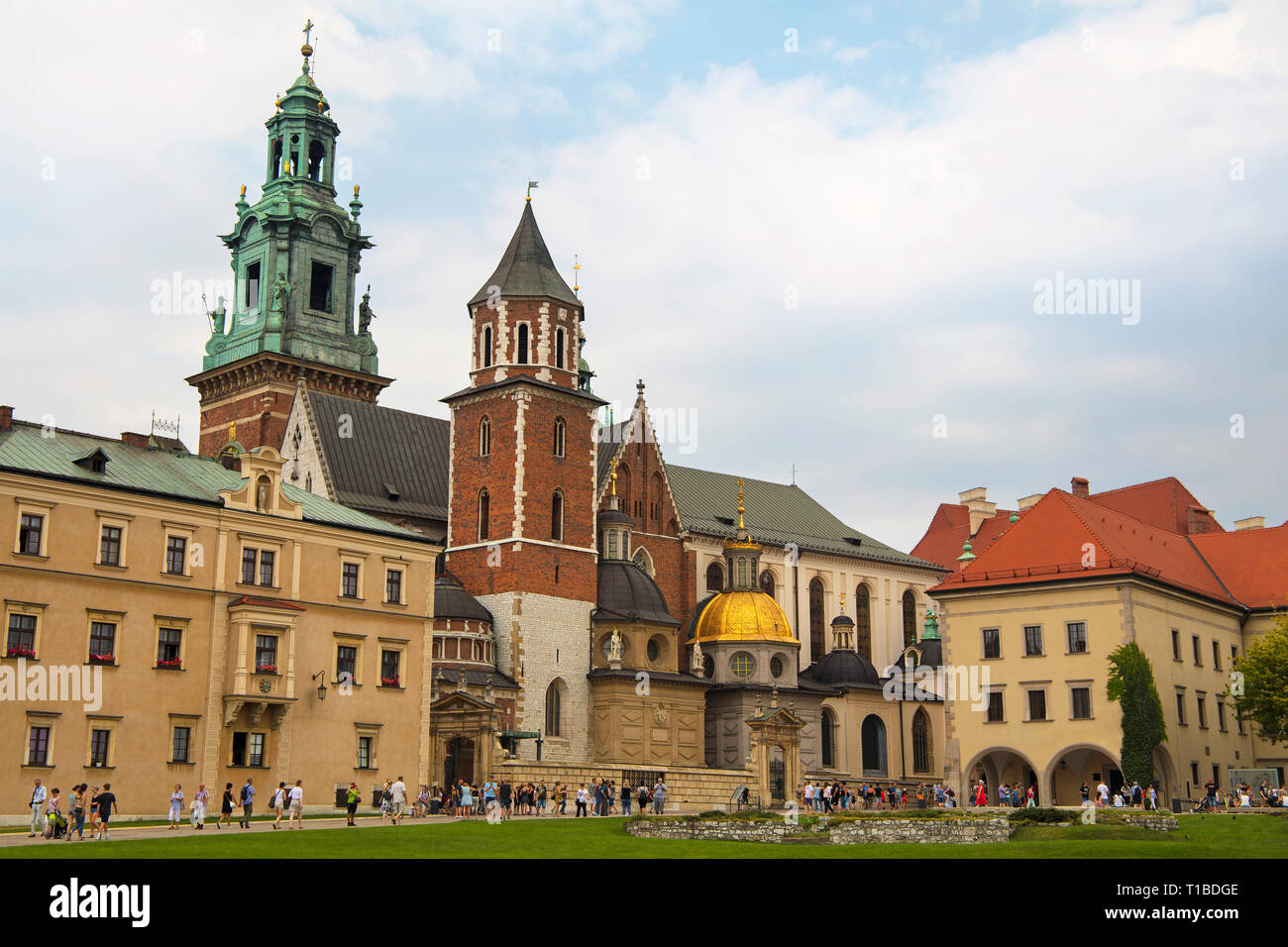 Front view of medieval Cathedral of Wawel Royal Castle, one of most ...