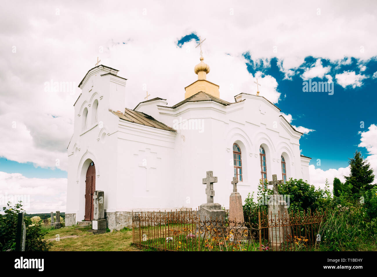 Mir, Belarus. Church Of St. George In The Orthodox Cemetery. Famous ...