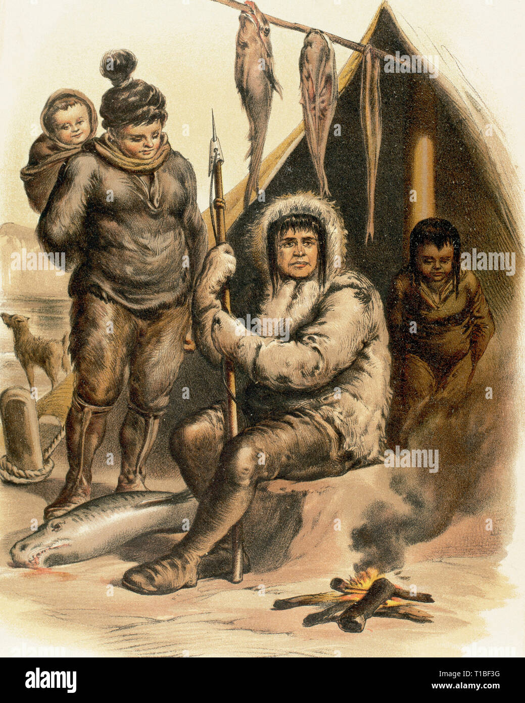 Inuit family fish hi-res stock photography and images - Alamy