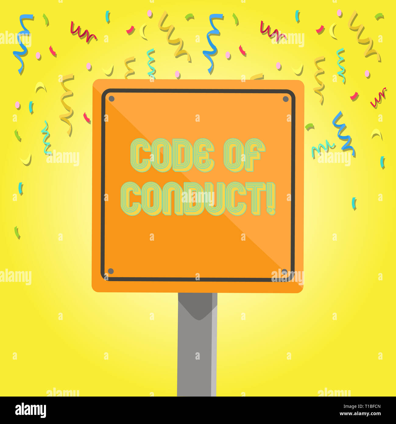 Text sign showing Code Of Conduct. Business photo text Follow ...