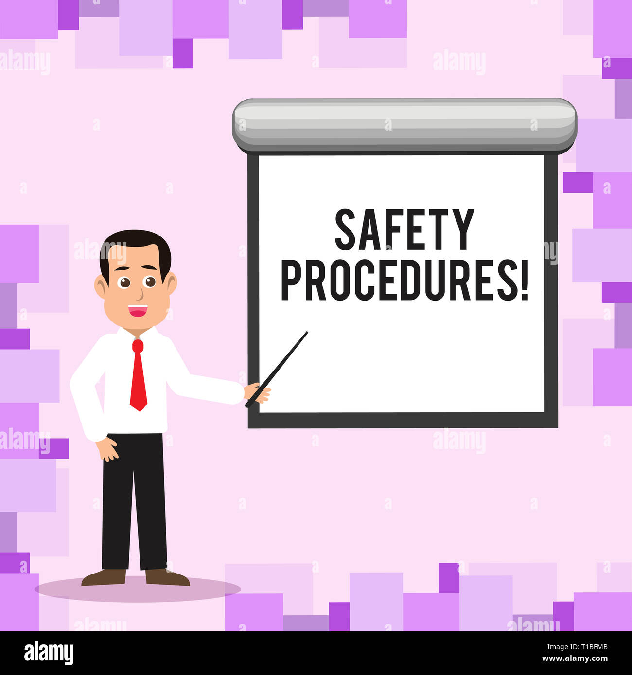 Writing note showing Safety Procedures. Business concept for Follow ...