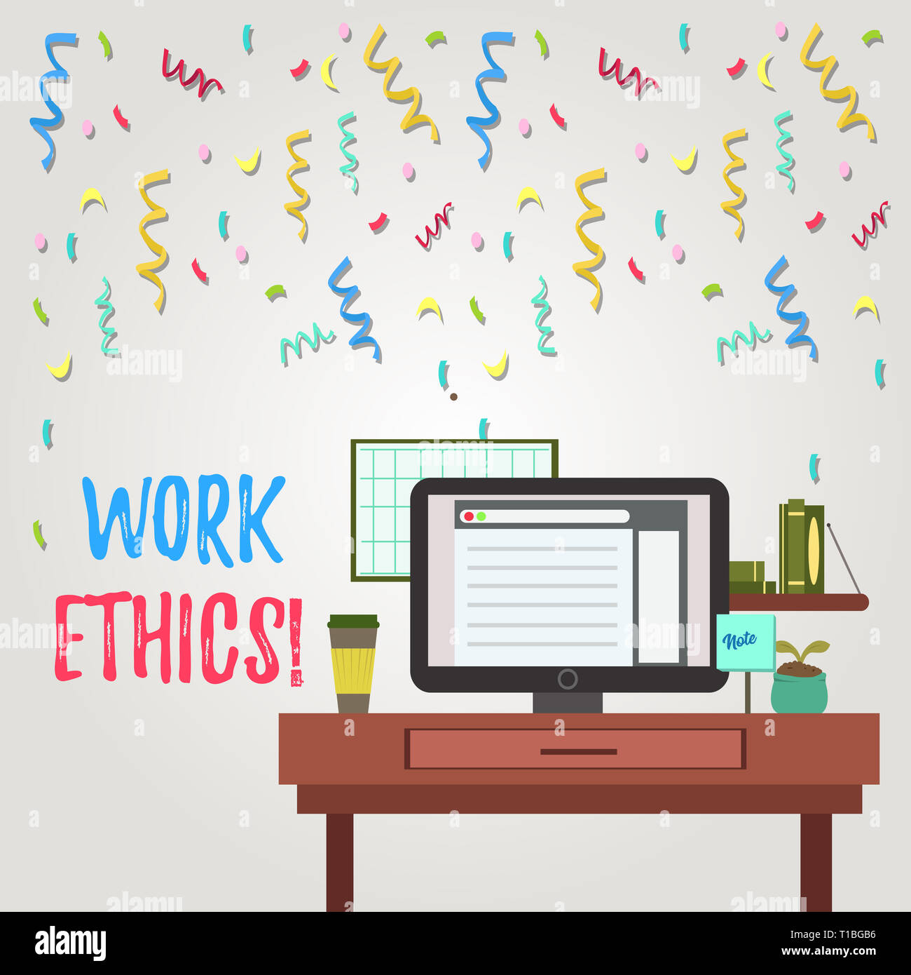 Writing note showing Work Ethics. Business concept for principle that ...