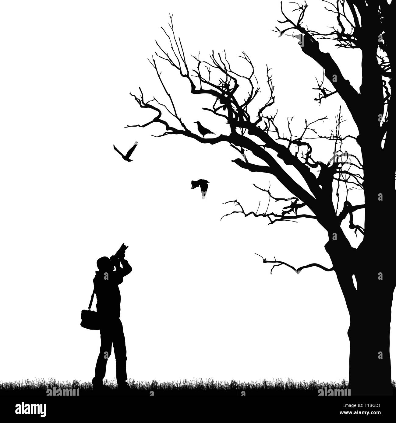 Man up tree vintage photo Stock Vector Images - Alamy