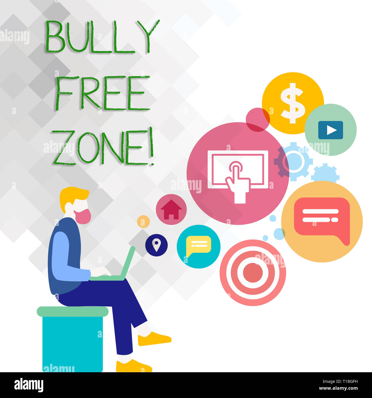 Text sign showing Bully Free Zone. Business photo showcasing creating ...