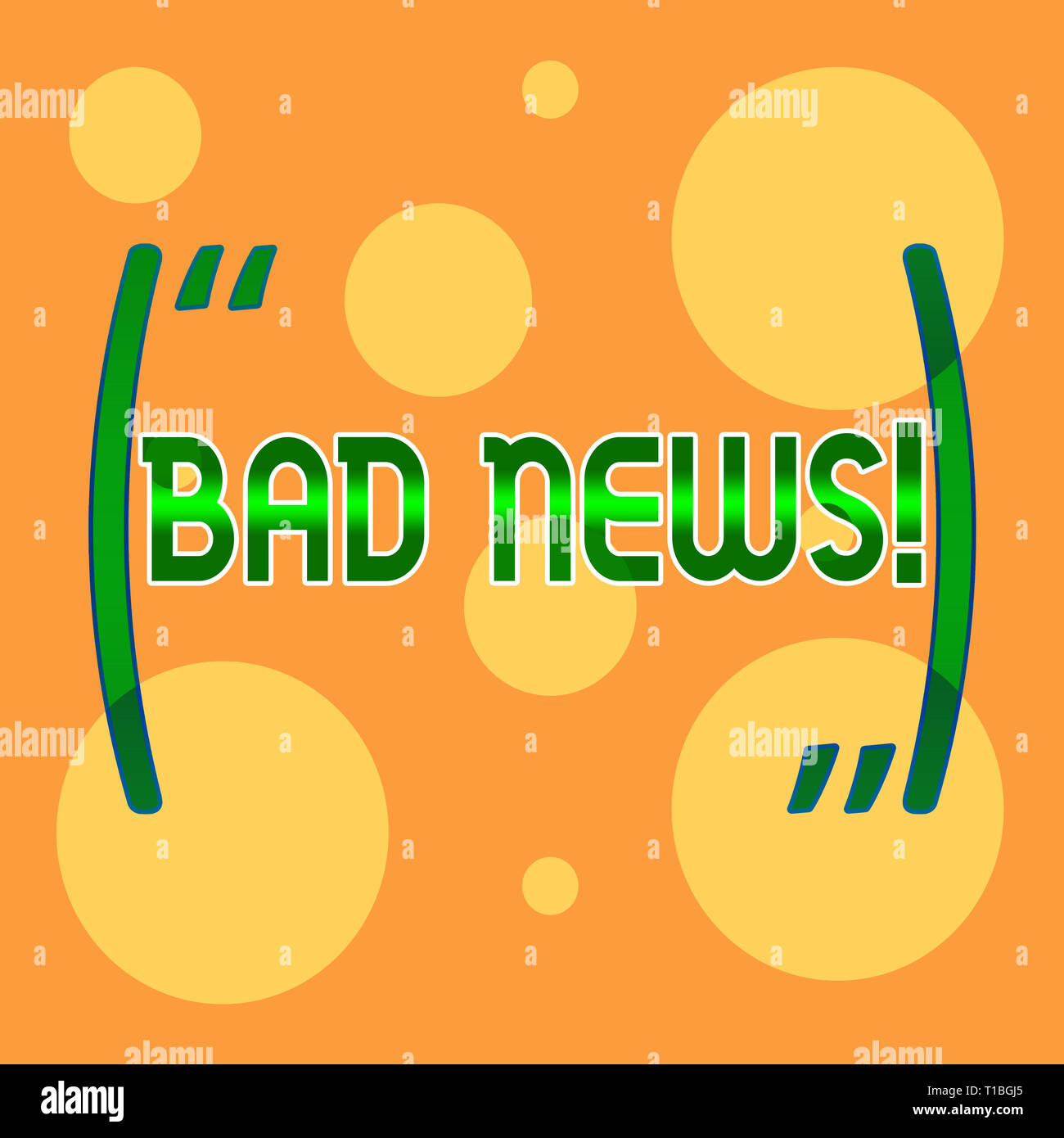 Text sign showing Bad News. Business photo showcasing unwelcome thing ...