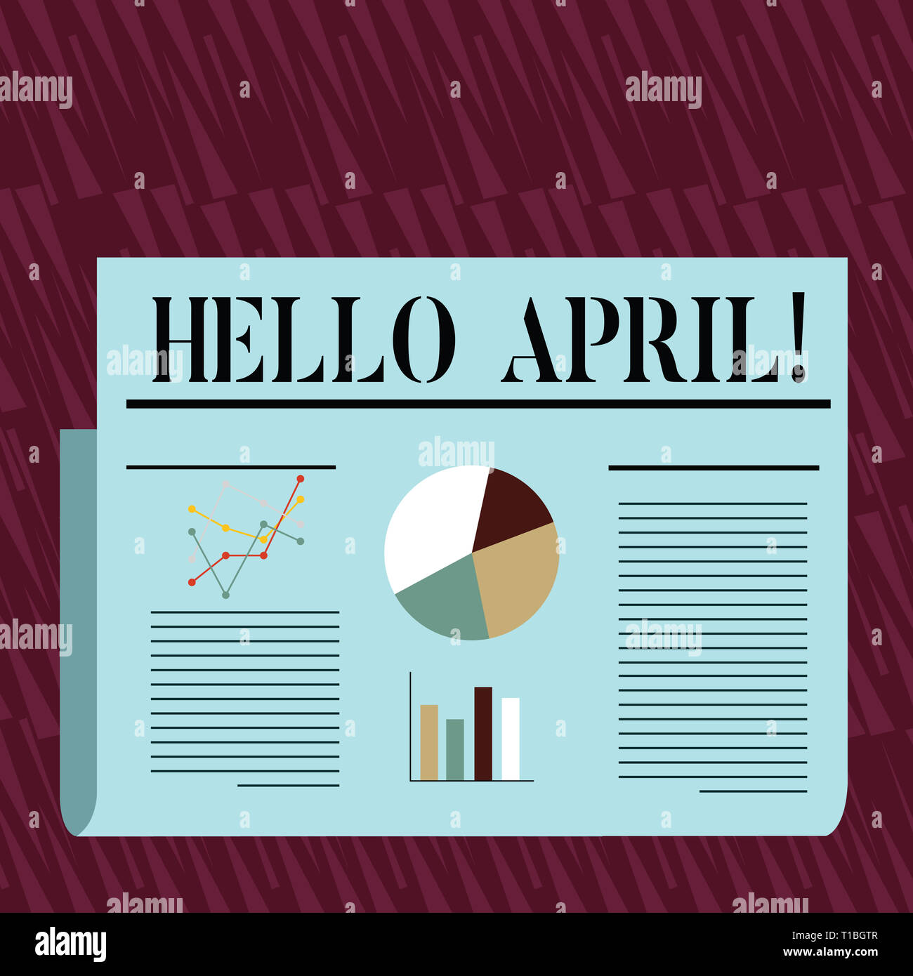 Writing note showing Hello April. Business concept for welcoming fourth ...