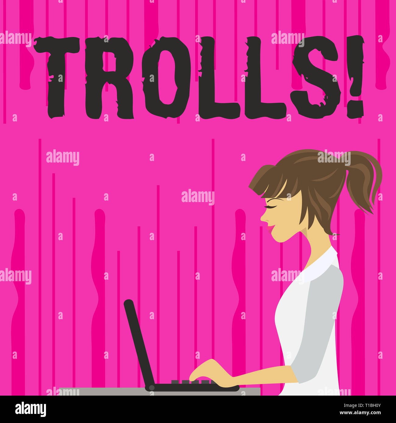 Text sign showing Trolls. Business photo text Online troublemakers ...