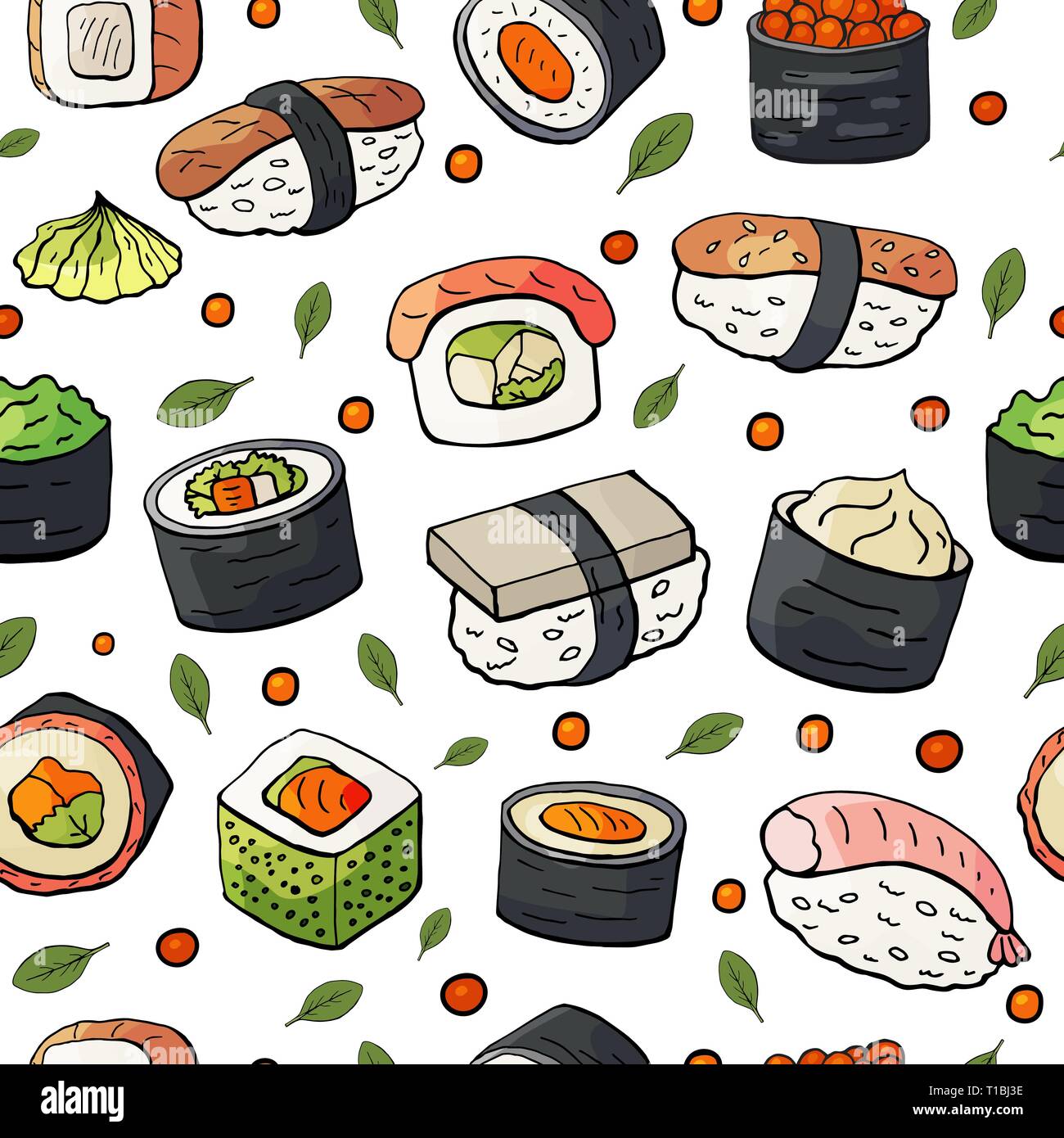 Seamless pattern asian cuisine Stock Vector Images - Alamy