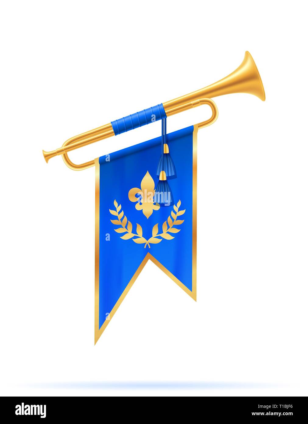 king royal golden horn trumpet vector illustration isolated on white ...