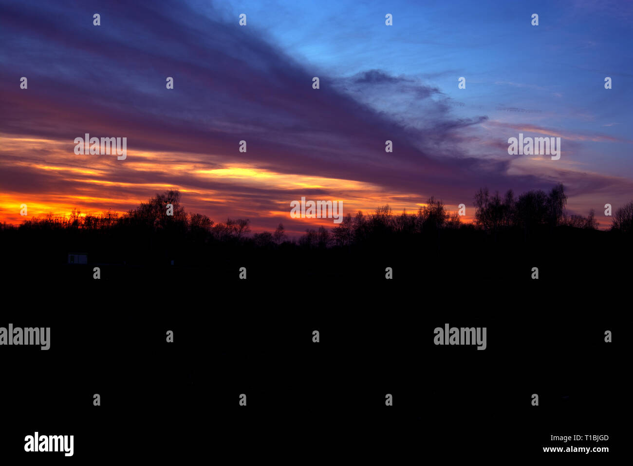 Concept landscape : Evening dusk Stock Photo - Alamy