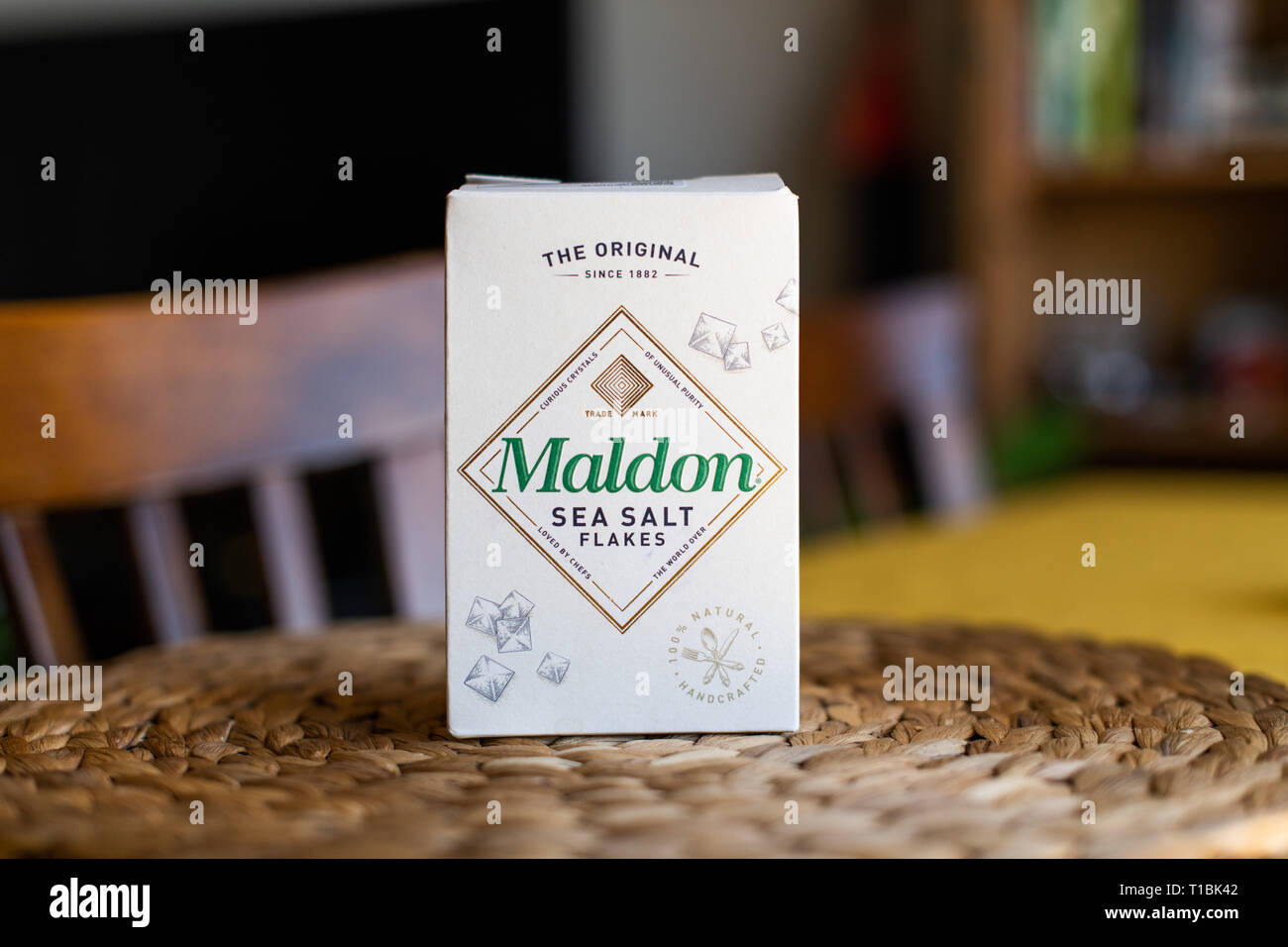 Maldon sea salt box hi-res stock photography and images - Alamy