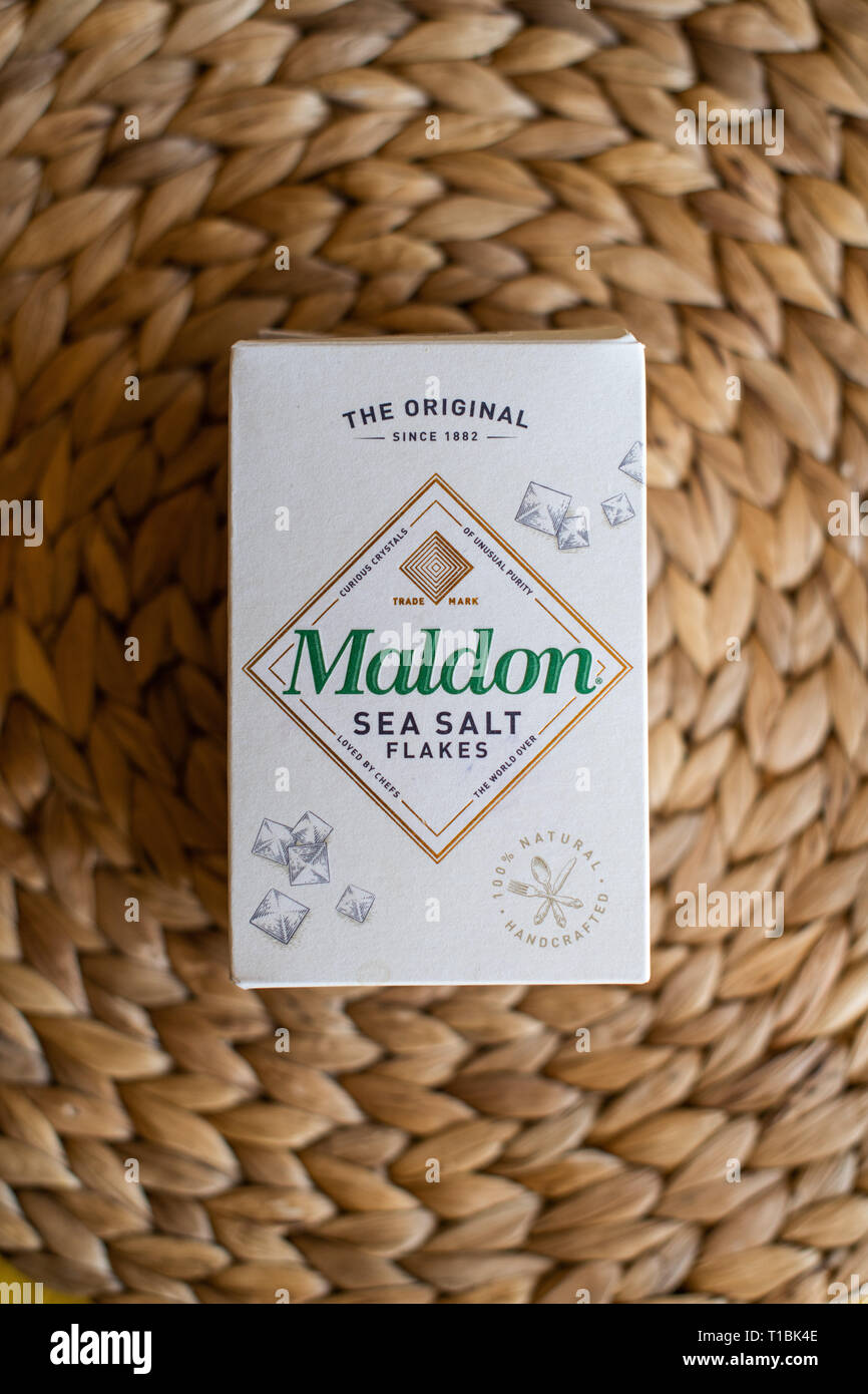 Maldon sea salt box hi-res stock photography and images - Alamy
