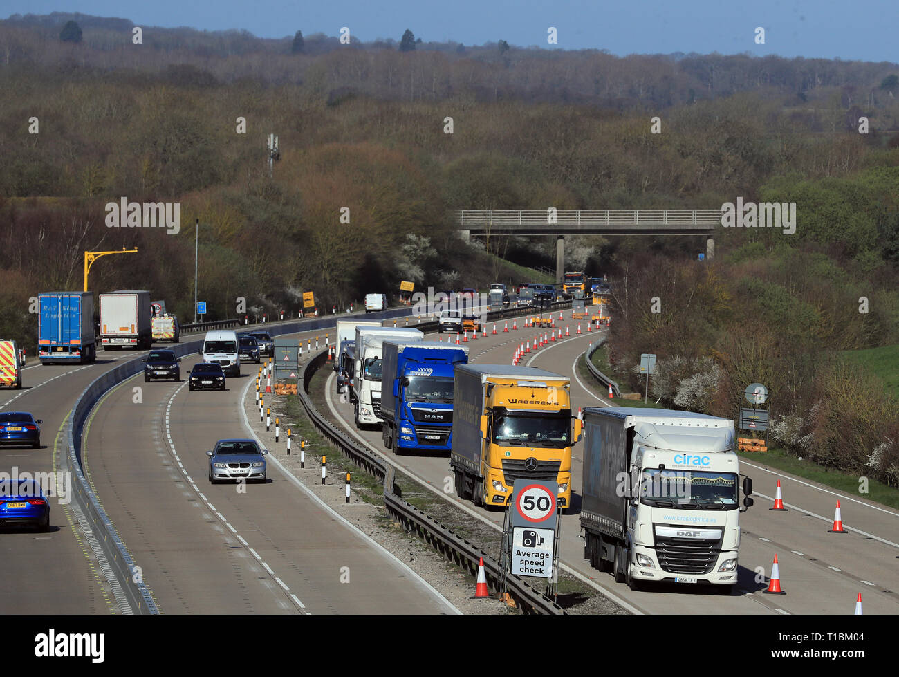 A view of the m20 motorway near maidstone in kent hi-res stock ...