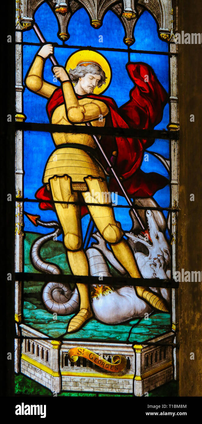 Stained Glass in the Church of Saint Severin, Latin Quarter, Paris ...
