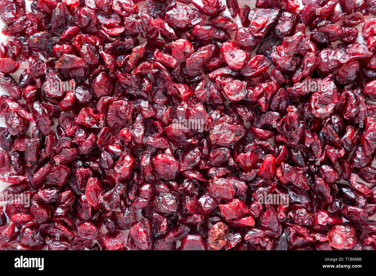 Dry organic cranberries, top view. Overhead. Close-up Stock Photo - Alamy