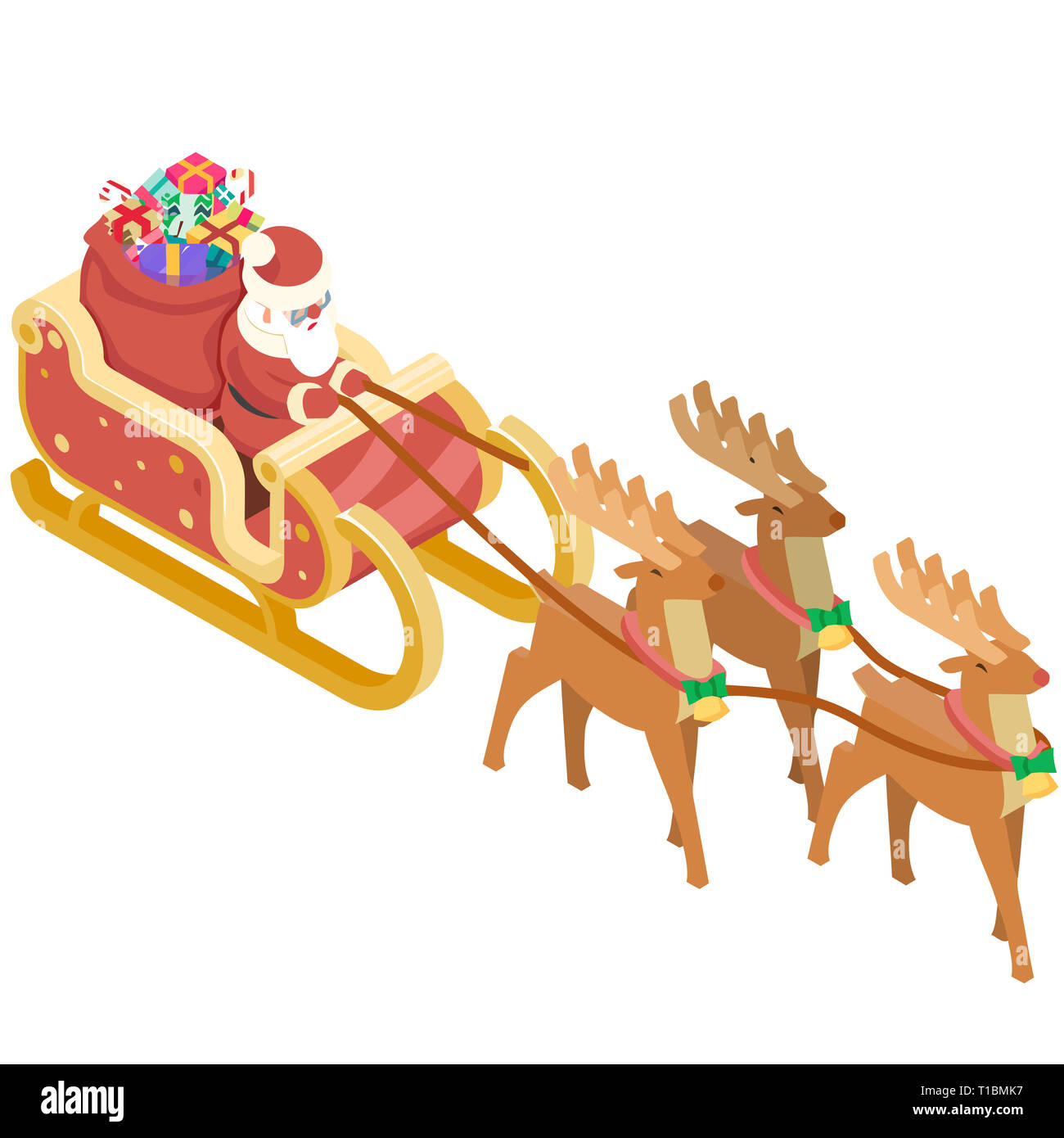 Reindeer sleigh Cut Out Stock Images & Pictures - Alamy