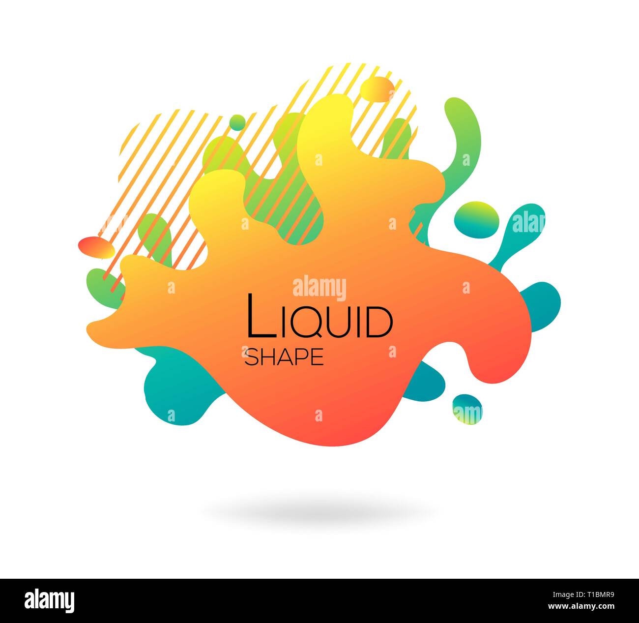 Abstract flowing liquid elements, colorful forms, dynamic geometric ...