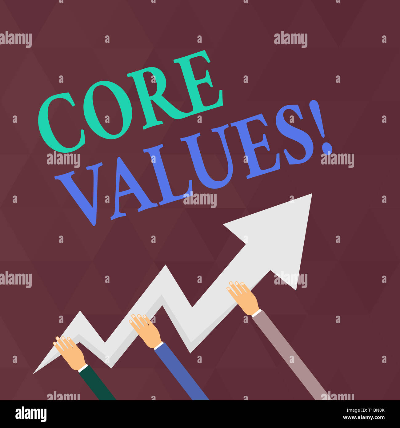 Writing note showing Core Values. Business concept for principle that ...