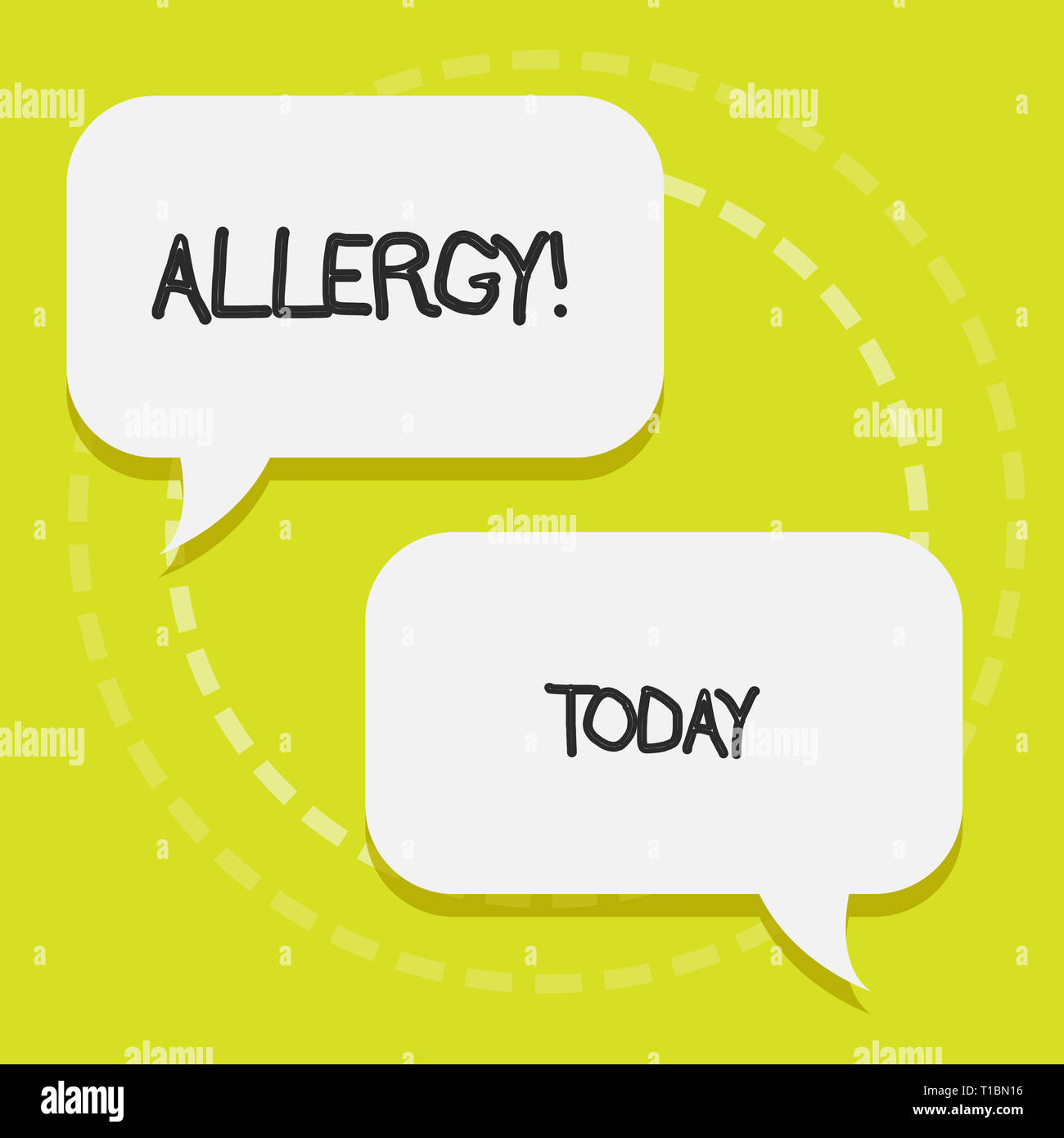 Conceptual hand writing showing Allergy. Concept meaning damages in ...