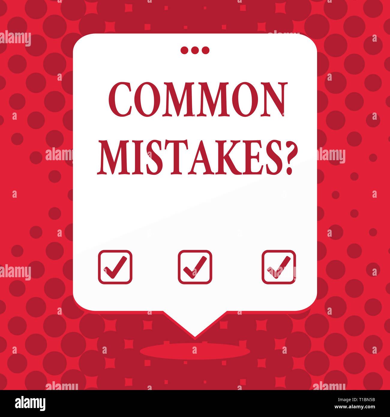 Handwriting text Common Mistakes Question. Conceptual photo repeat act ...