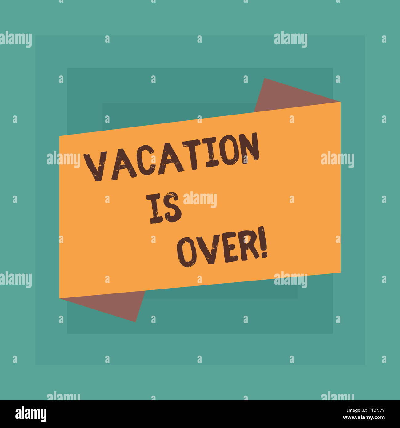 Conceptual hand writing showing Vacation Is Over. Concept meaning End ...