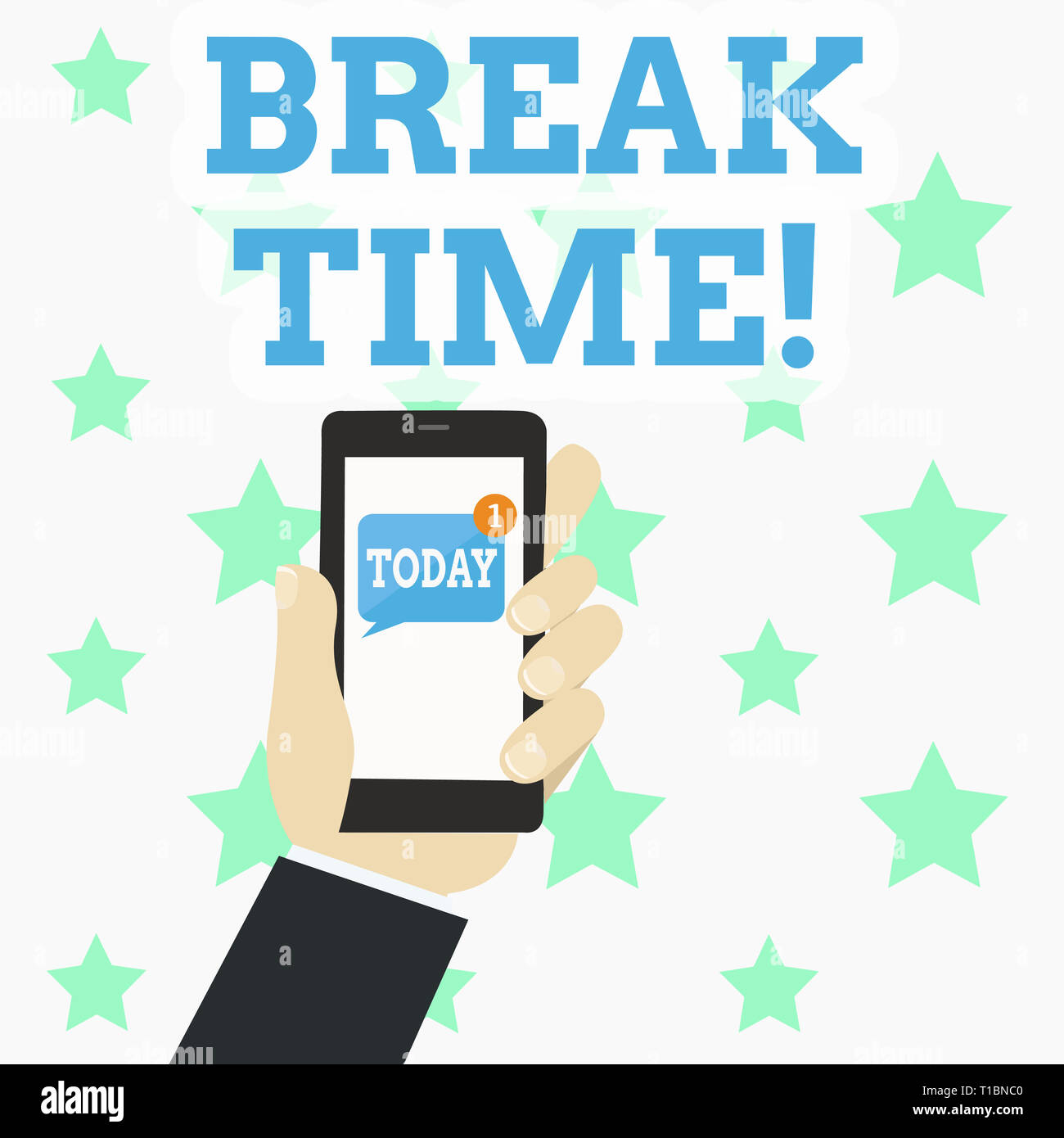 Writing note showing Break Time. Business concept for scheduled time ...