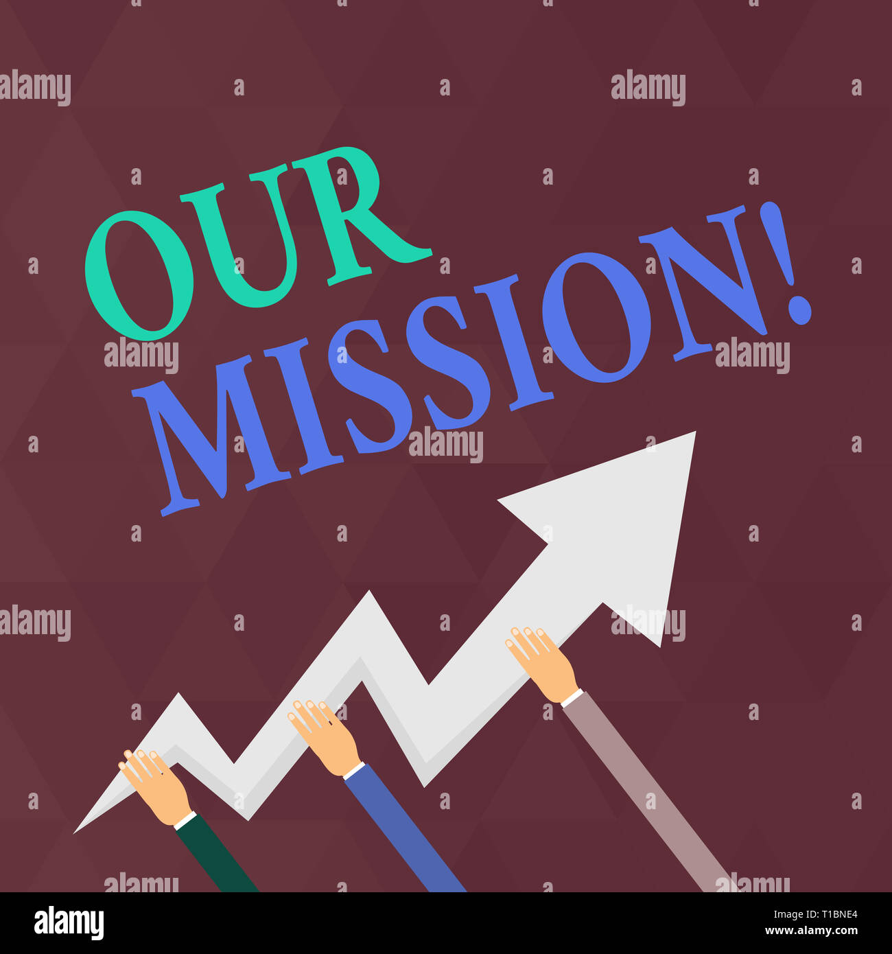 Writing note showing Our Mission. Business concept for serves as clear ...