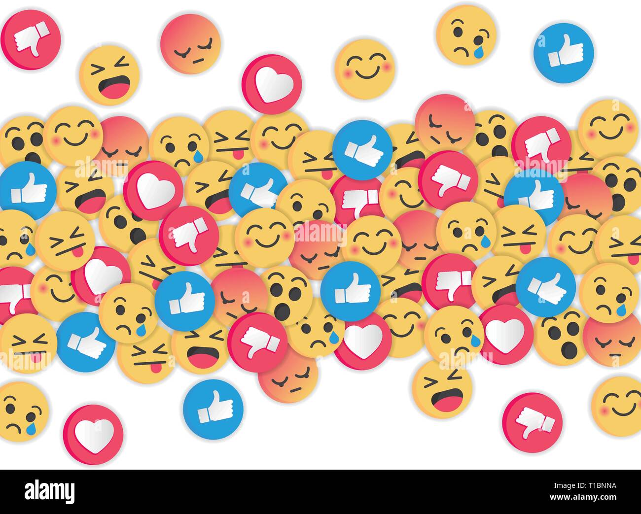 Modern emoji design on white background. Social Network emoticons ...
