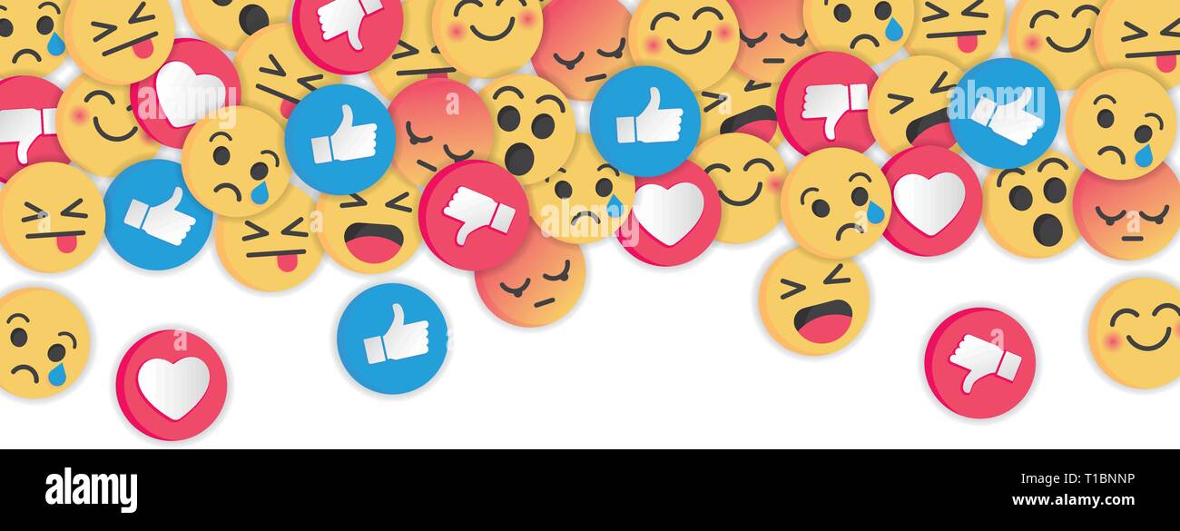 Modern emoji design on white background. Social Network emoticons ...