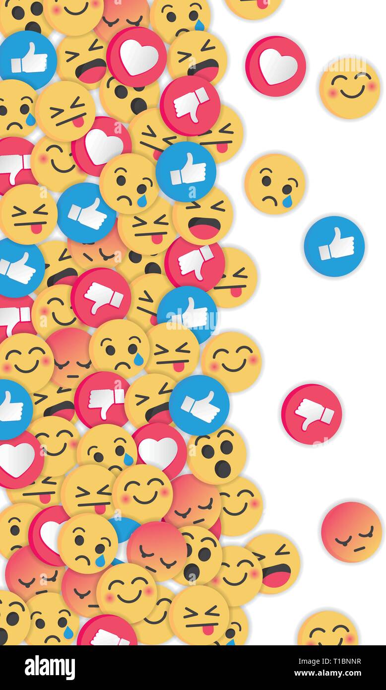 Modern emoji design on white background. Social Network emoticons ...