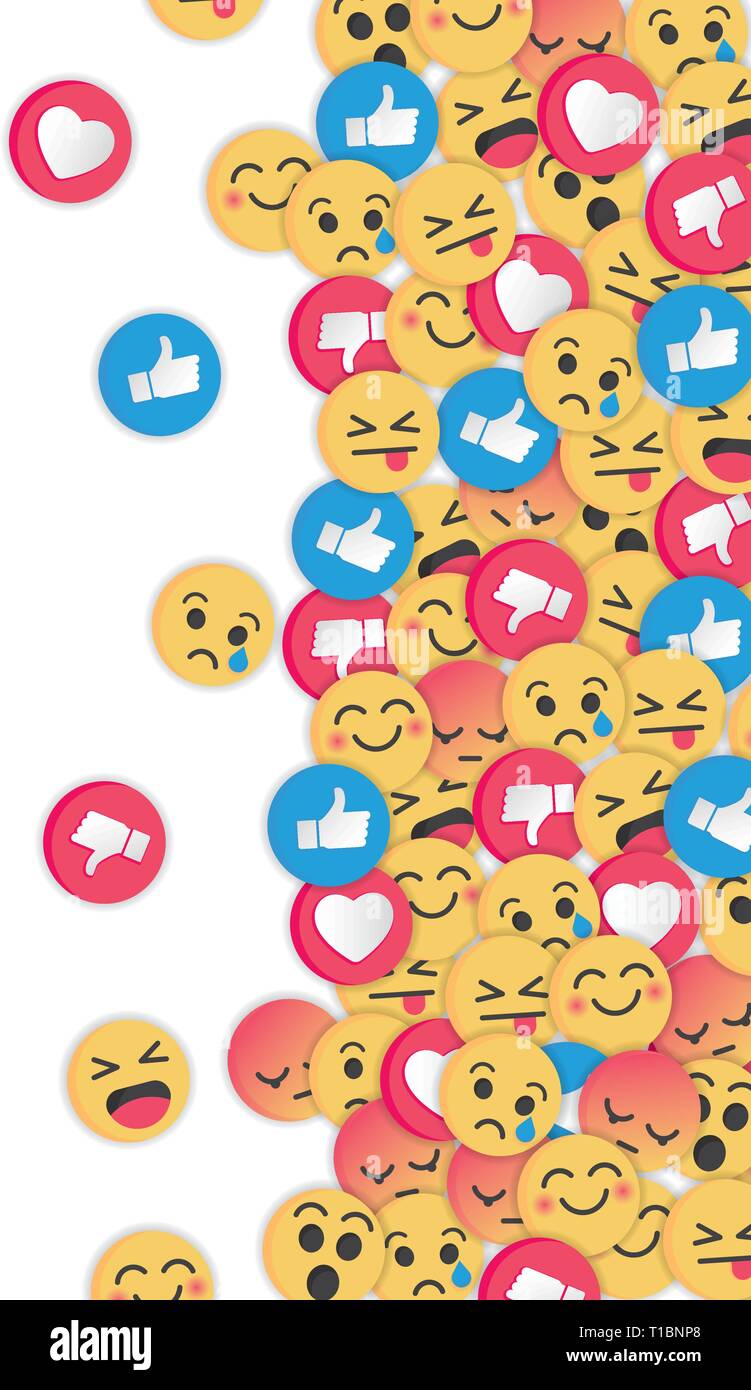 Modern emoji design on white background. Social Network emoticons ...