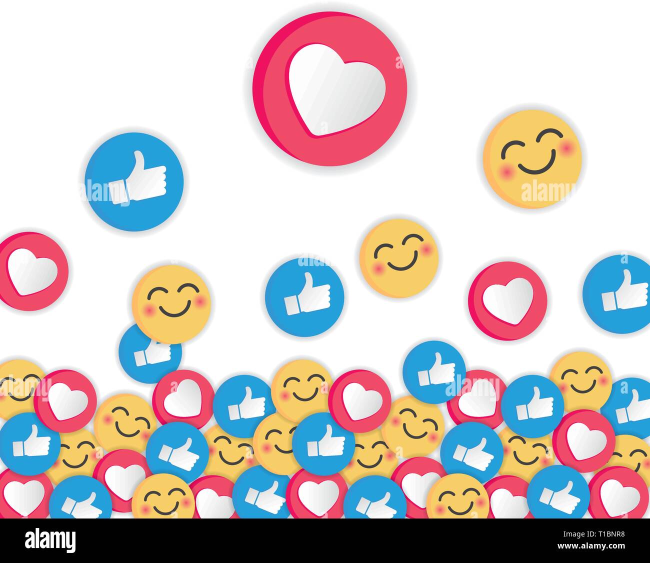 Modern emoji design on white background. Social Network emoticons ...