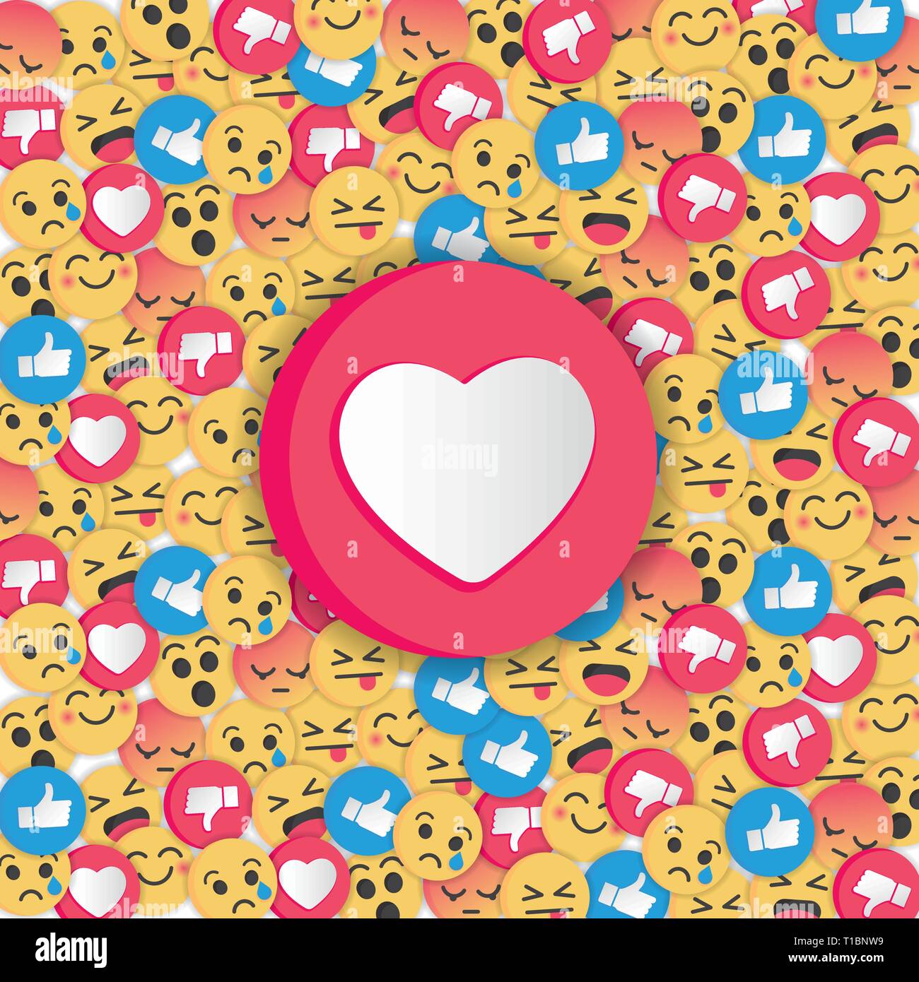 Modern emoji design on white background. Social Network emoticons ...