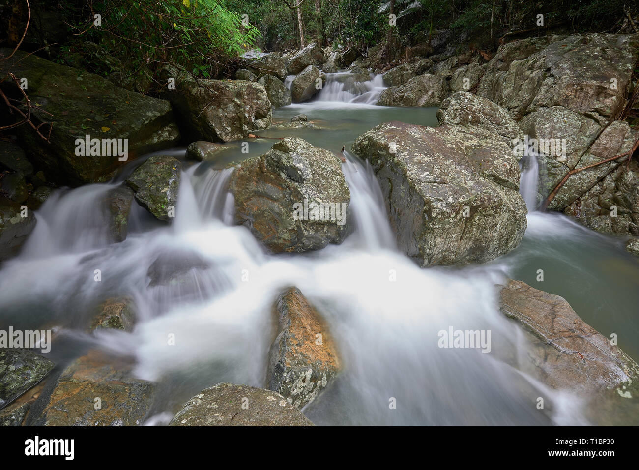 Beautiful waterfall cascading, Crystal Creek, Paluma Range National ...