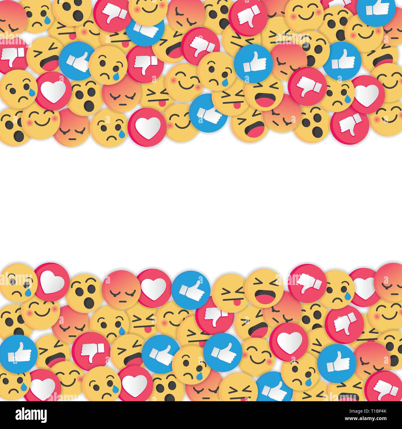 Modern emoji design on white background. Social Network emoticons ...