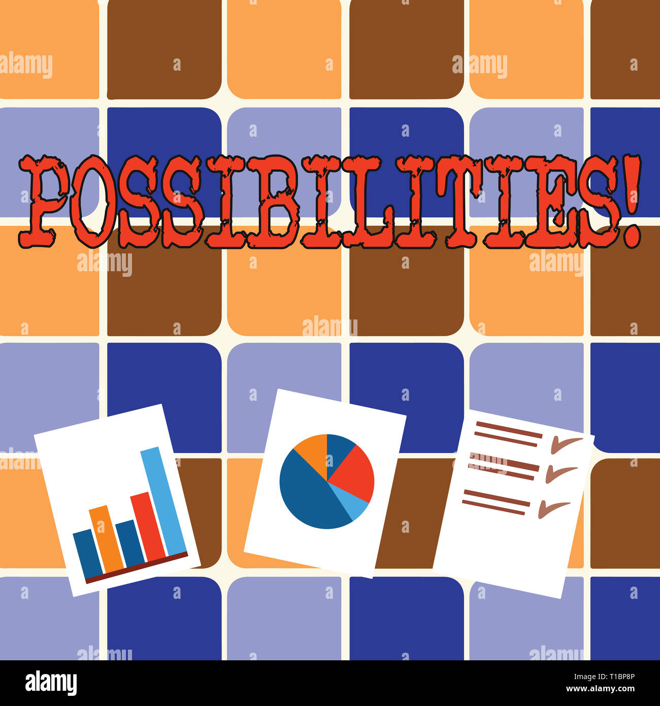 Writing note showing Possibilities. Business concept for Things that ...