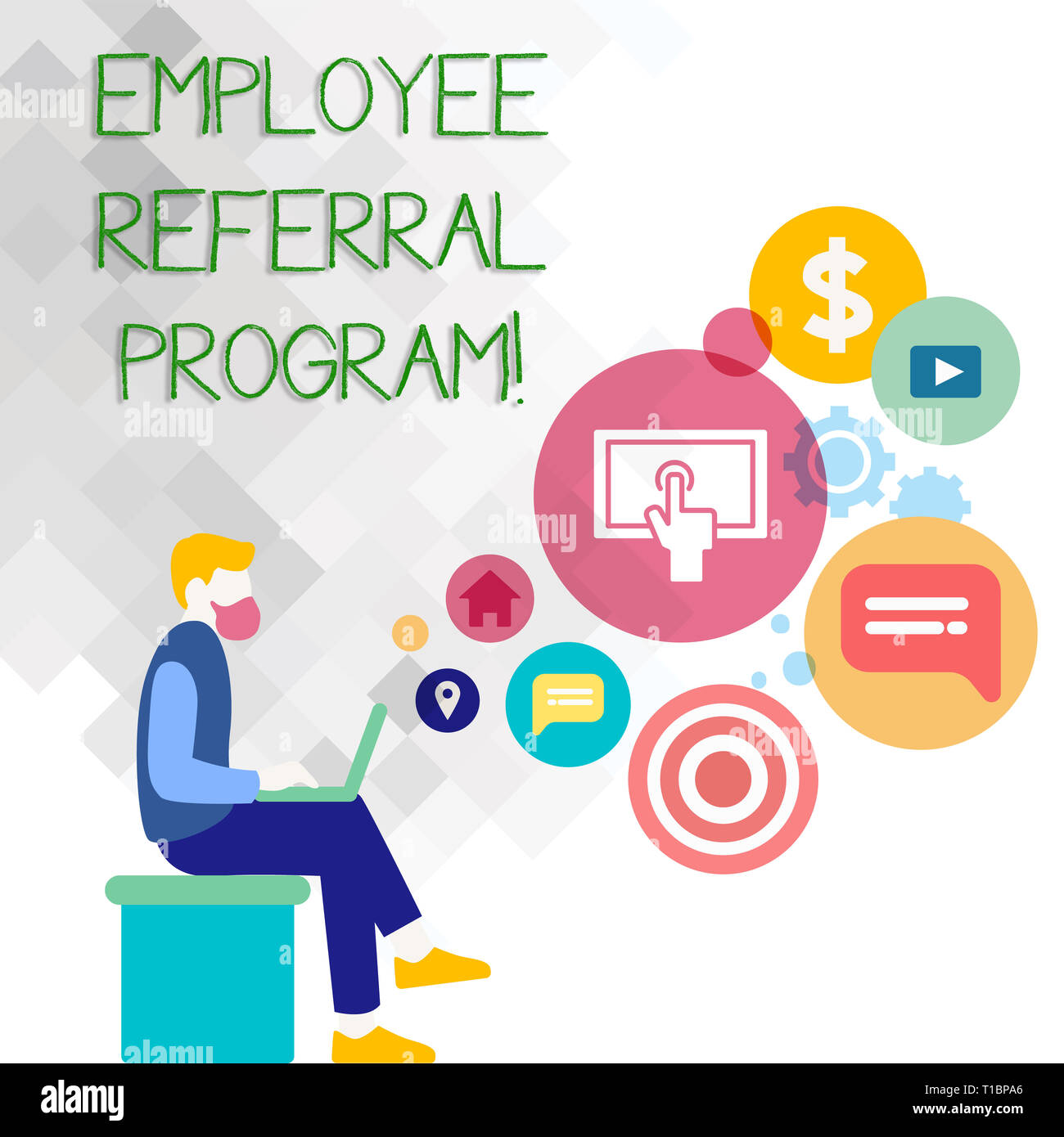 Text sign showing Employee Referral Program. Business photo showcasing ...