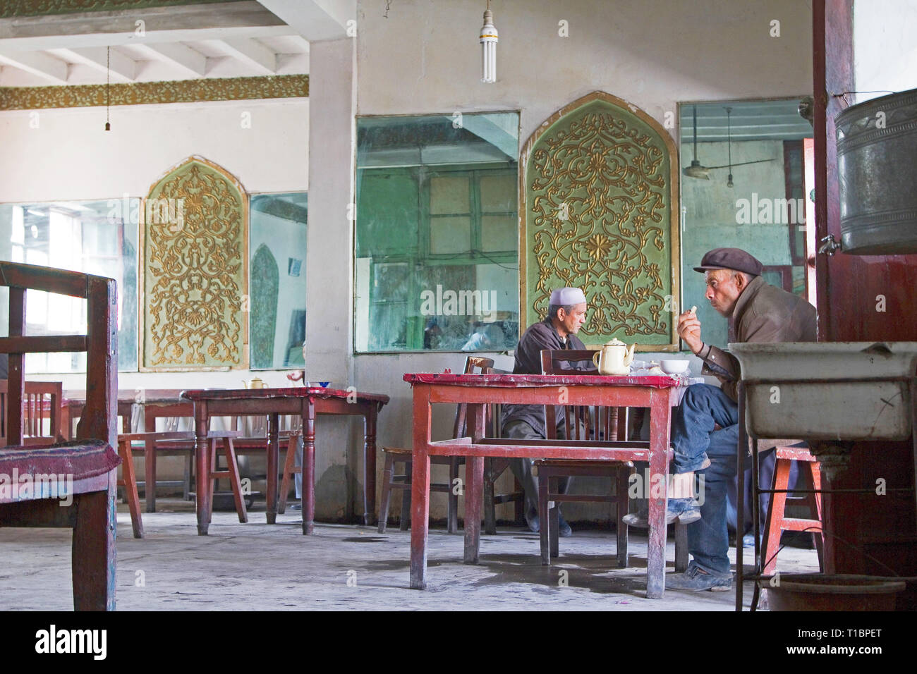Uyghurs inside a tea house in Kashgar, Xinjiang Autonomous Region ...