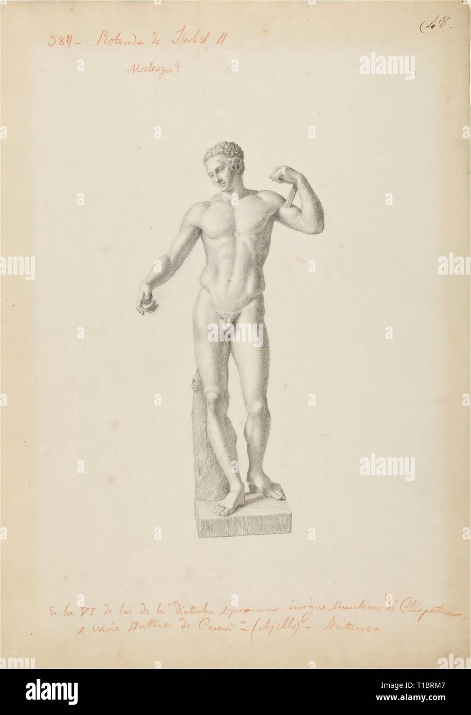 Eutichio Ajello / 'Diadumenus'. Mid-XVIIIcentury. Pencil on paper ...