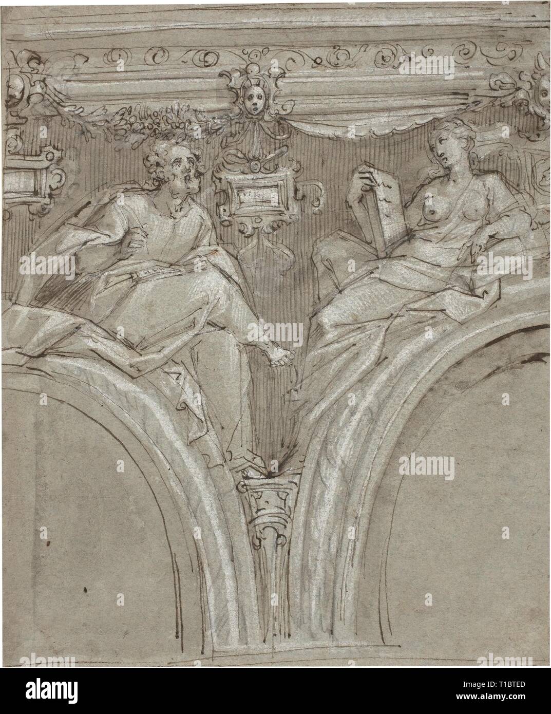 Giovanni de Vecchi (Attributed to) / 'Prophet and Sibyl'. Second half ...